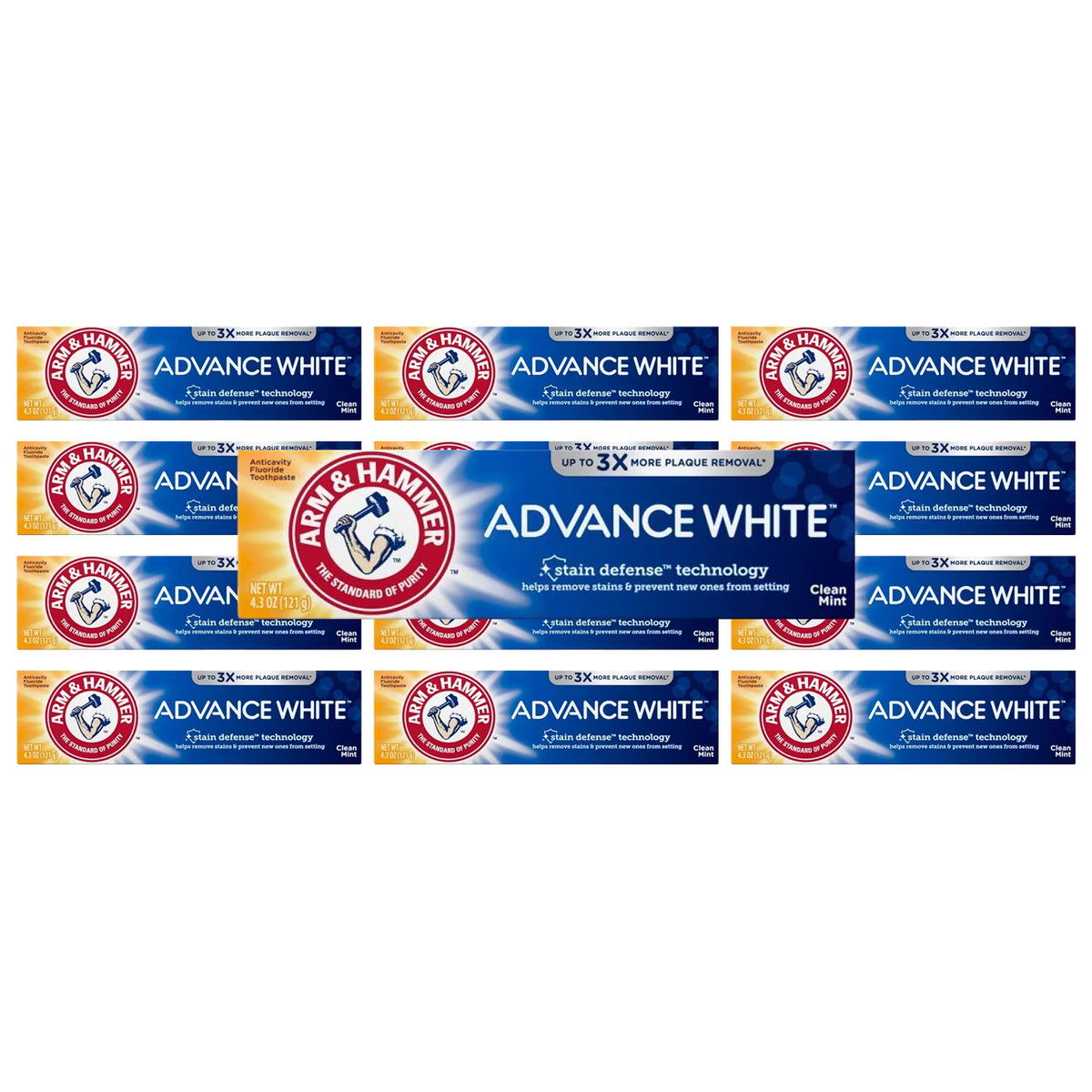 Arm & Hammer Advance White Toothpaste, Clean Mint, 4.3 oz - 12 Pack ...