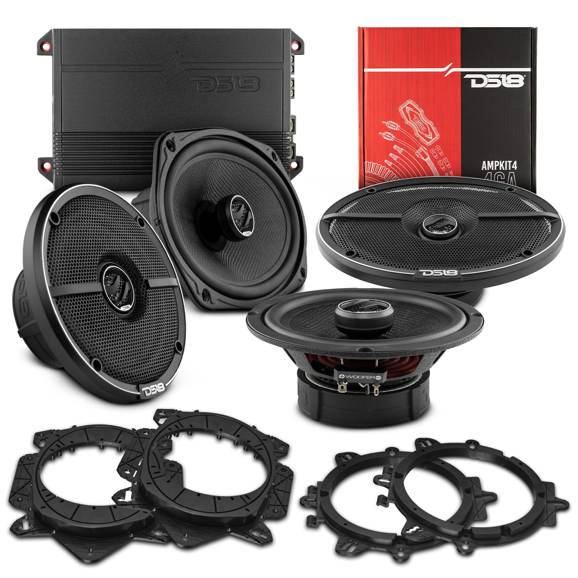 Premium Coaxial Speakers 6.5” & 6x9” with Amplifier and OEM Adapters ...